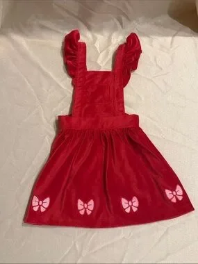 Bluey | Dresses | Red Girls Bow Pinafore Dress | Poshmark